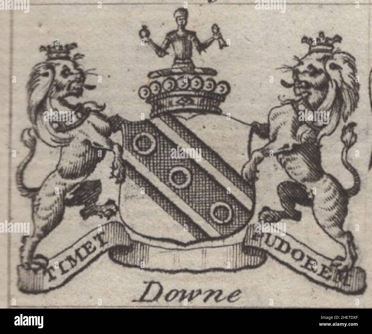 Historical antique 18th century engraving heraldy coat of arms, crest ...