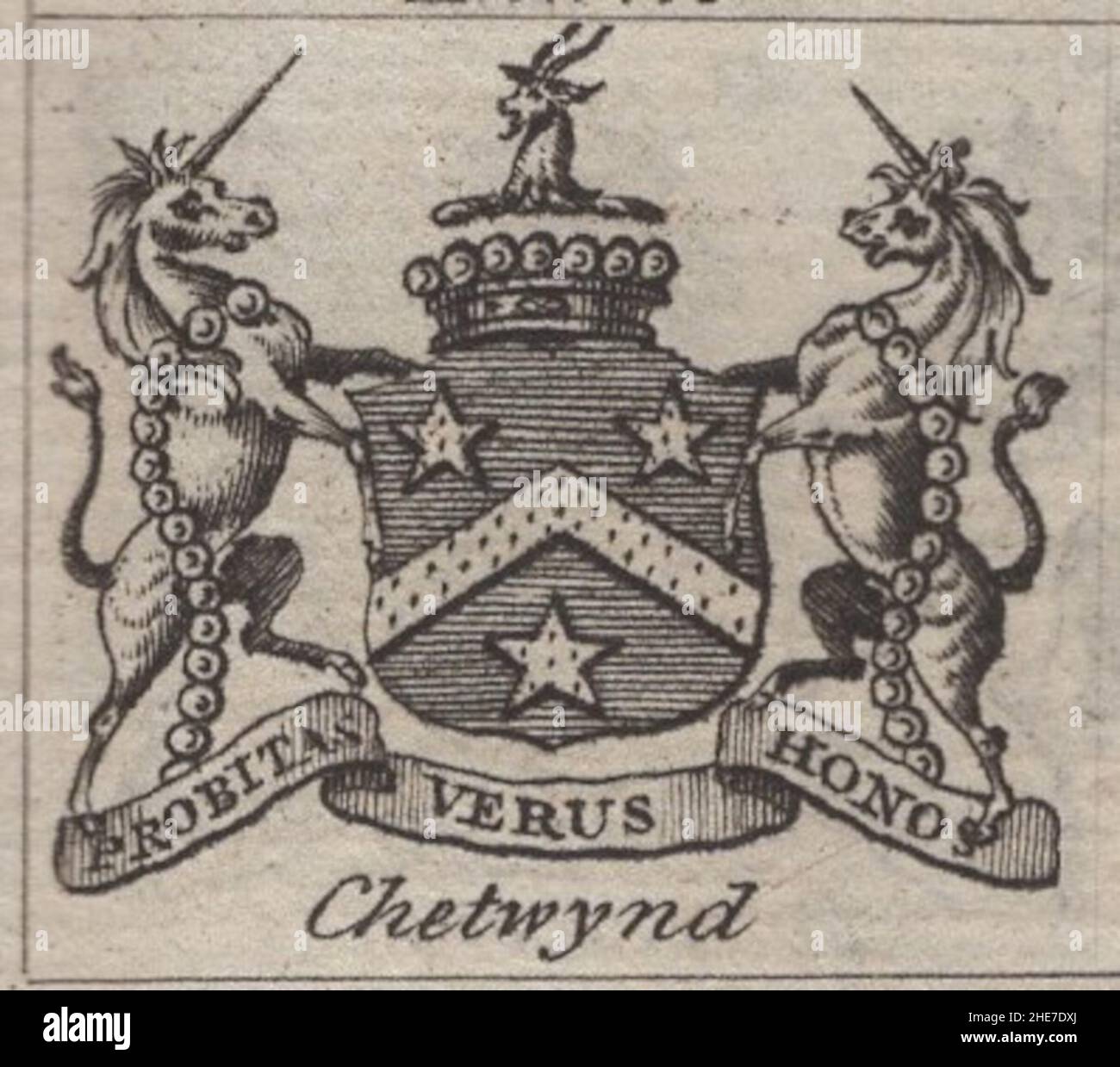 Historical antique 18th century engraving heraldy coat of arms, crest ...