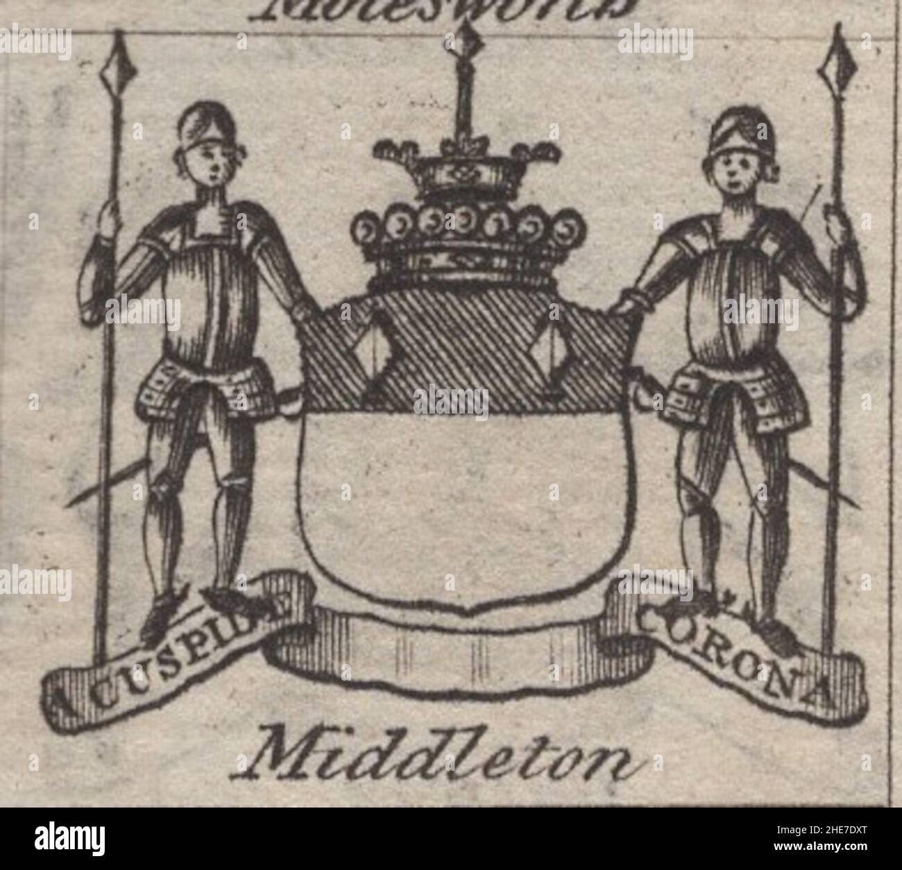 Historical antique 18th century engraving heraldy coat of arms, crest ...