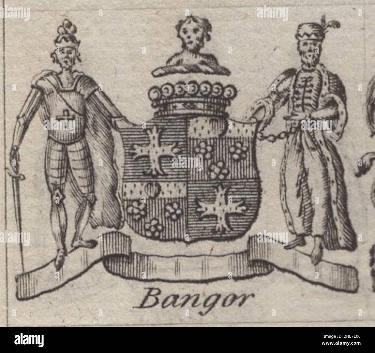 Historical antique 18th century engraving heraldy coat of arms, crest ...