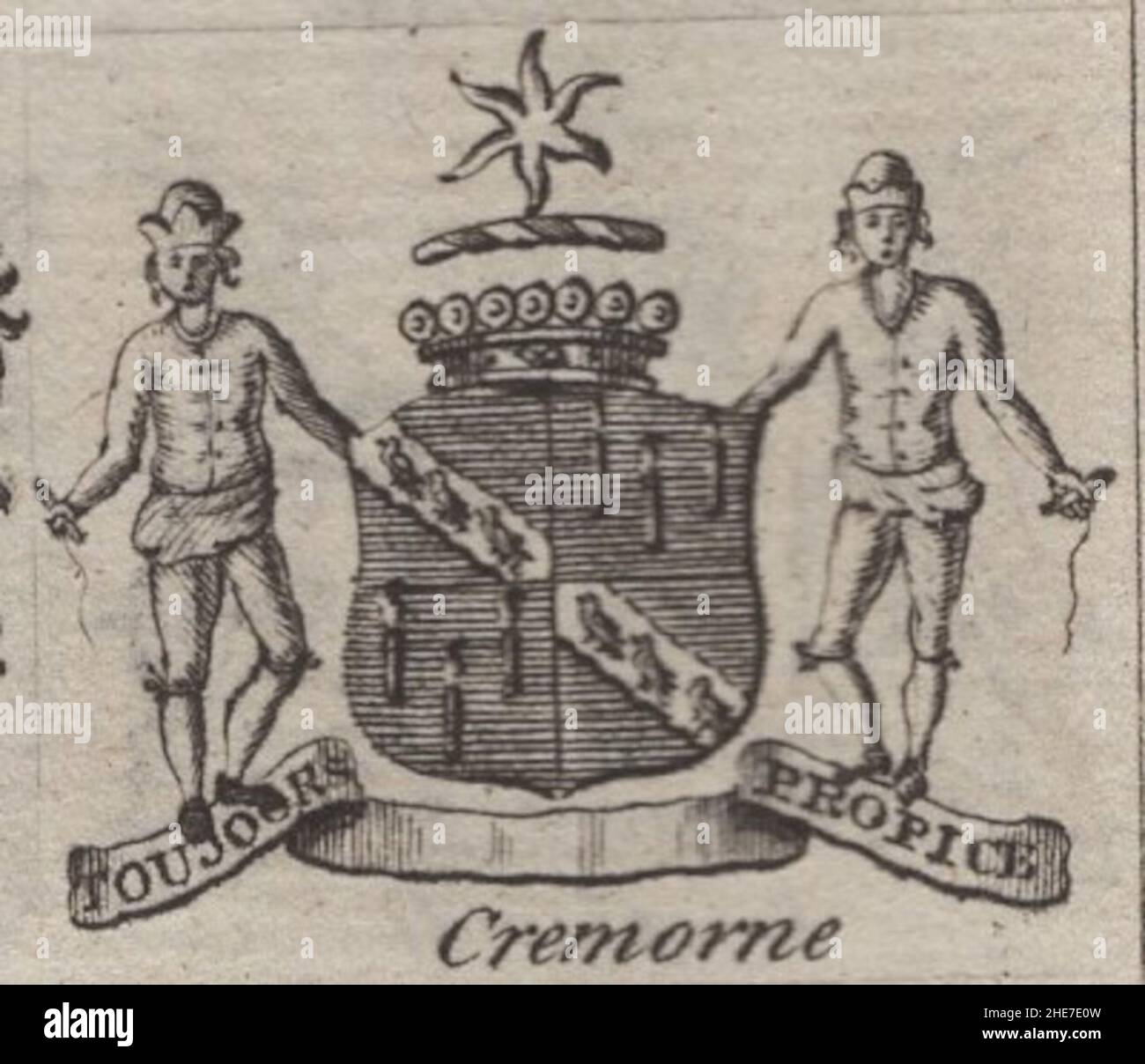 Historical antique 18th century engraving heraldy coat of arms, crest ...