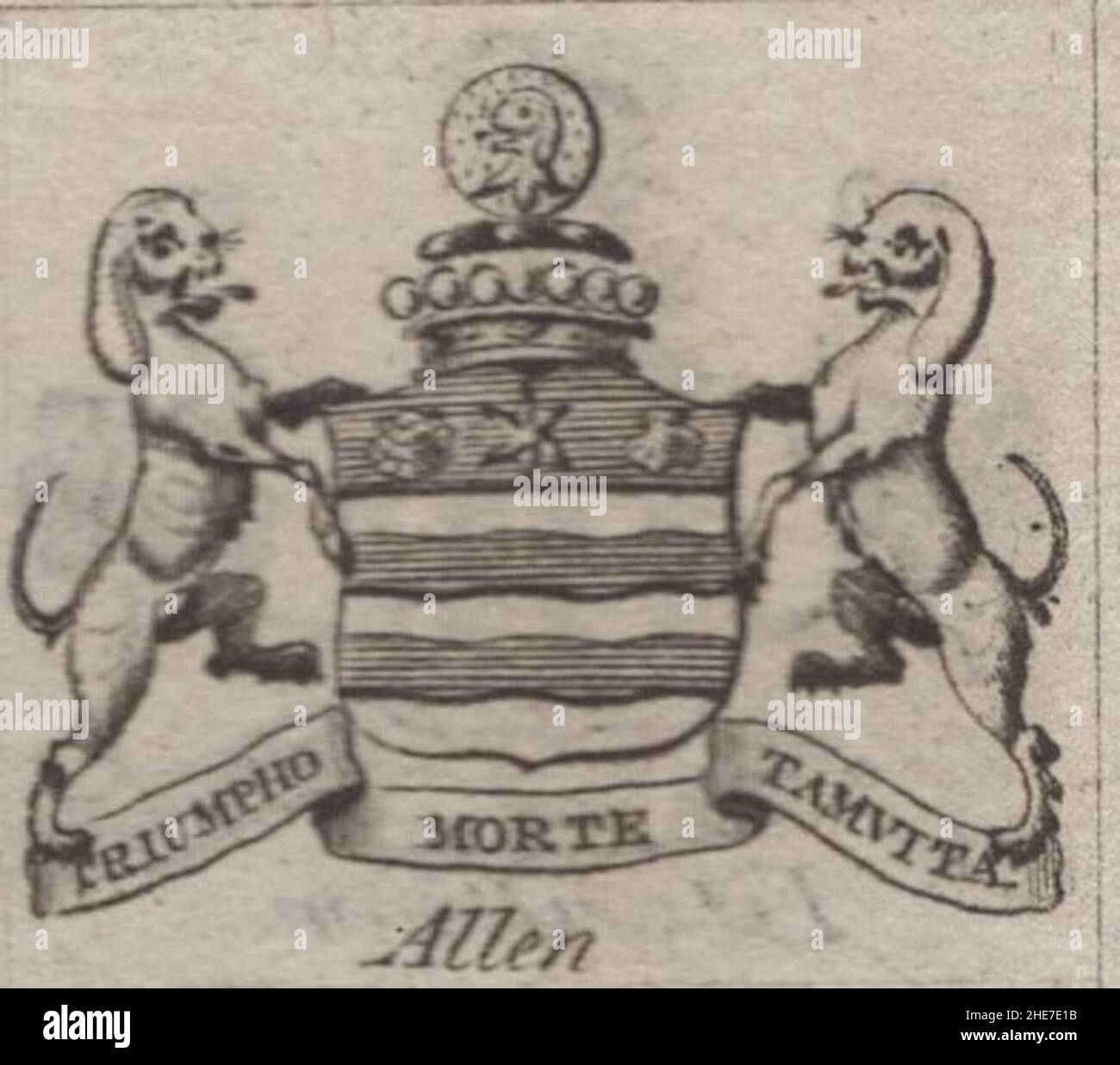 Historical antique 18th century engraving heraldy coat of arms, crest ...