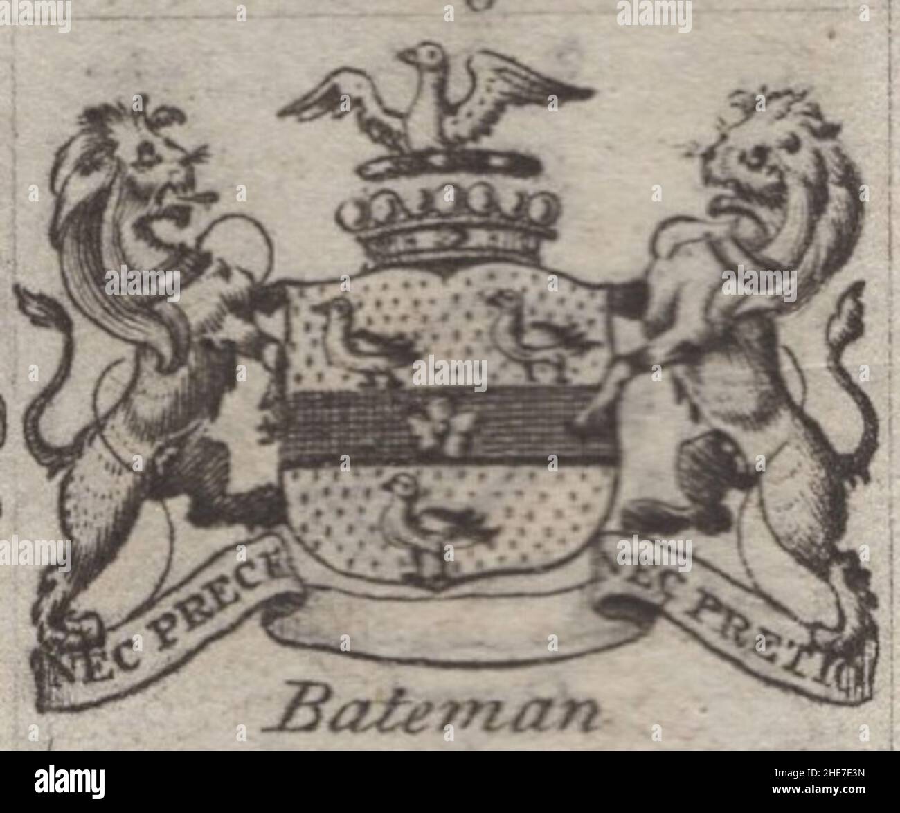 Historical antique 18th century engraving heraldy coat of arms, crest ...