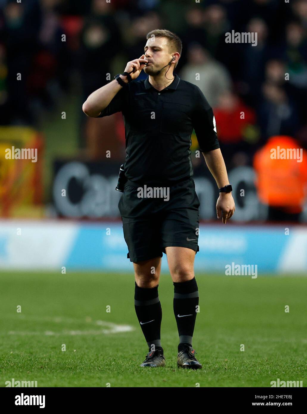 Referee Josh Smith during the Emirates FA Cup third round match at The ...