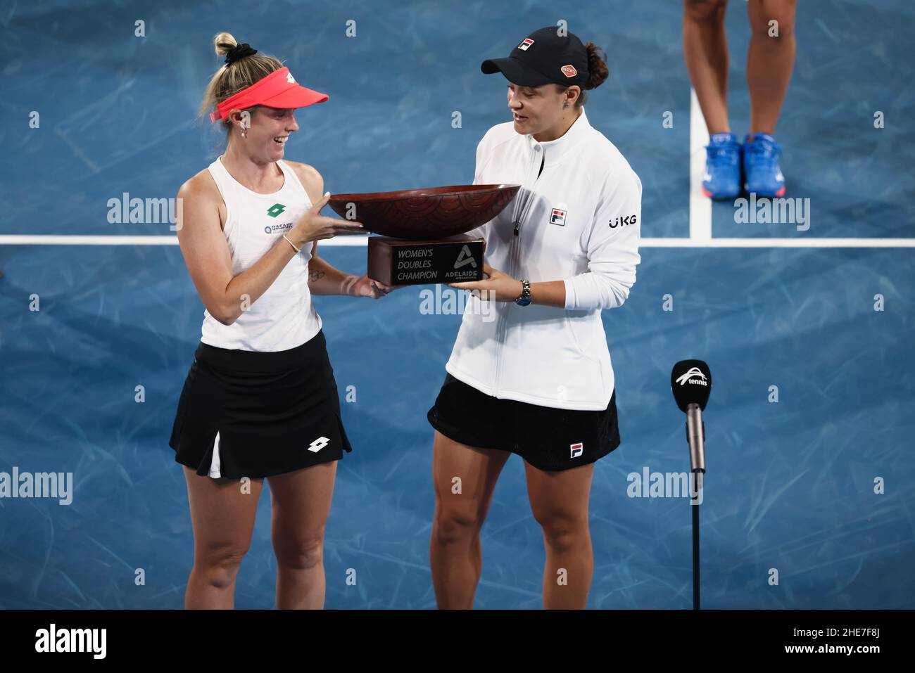 Adelaide, Australia, 9 January, 2022. Ash Barty of Australia and Storm Sanders win the WTA ...