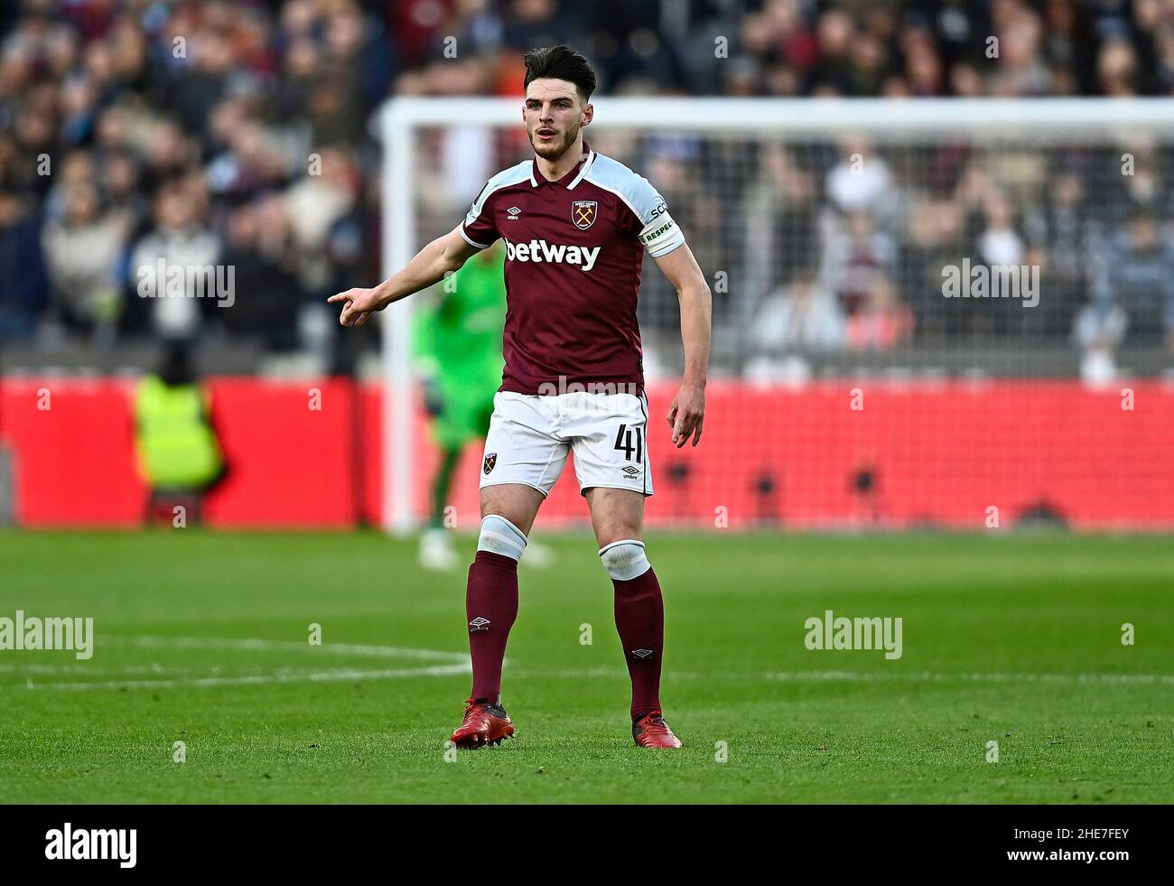 London, UK. 9th Jan, 2022. Declan Rice (West Ham, captain) during the ...