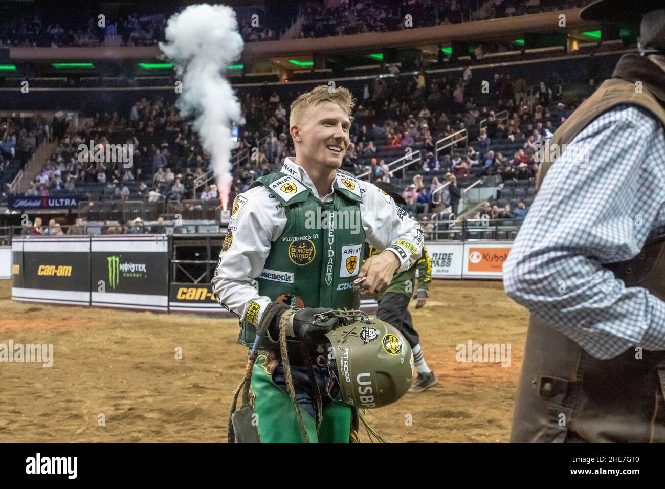NEW YORK, NY - JANUARY 07: Cooper Davis rides American Gangster during ...