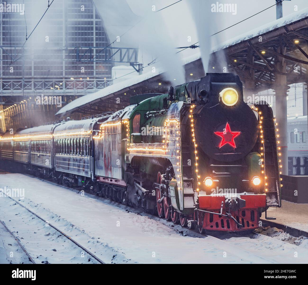 Illuminated steam locomotive hi-res stock photography and images - Alamy