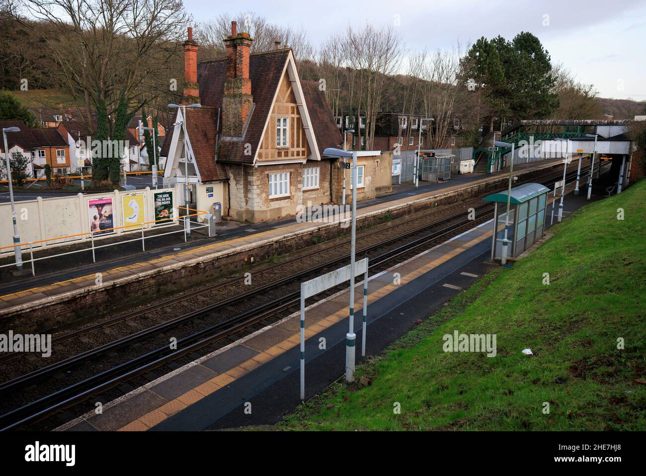 A train pulls into Kenley train station in South London Stock Photo - Alamy