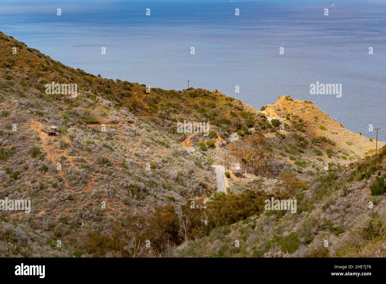 Mountain landscape of Catalina Island at California Stock Photo - Alamy
