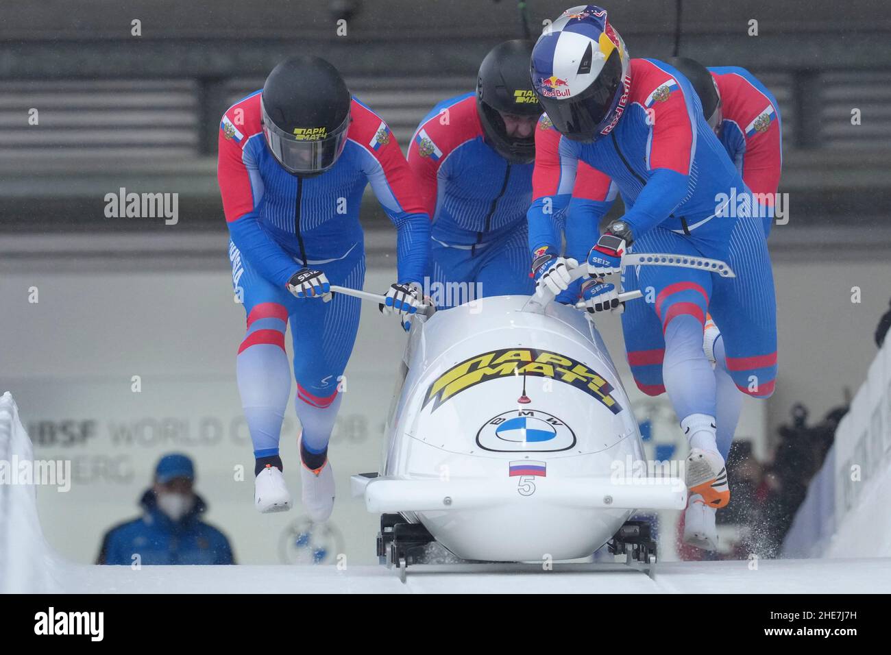 Winterberg, Germany. 09th Jan, 2022. WINTERBERG, GERMANY - JANUARY 9: Rostislav Gaitiukevich ...