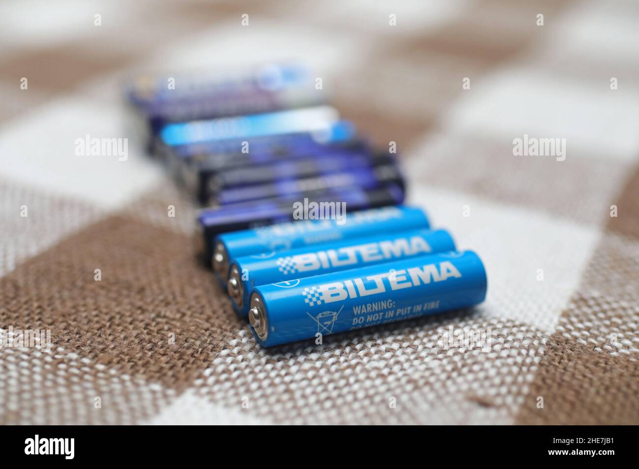 Standard size single cell cylindrical dry battery hi-res stock ...