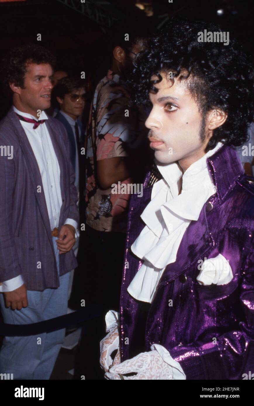Prince at the premiere of "Purple Rain" on July 26, 1984 at Mann ...