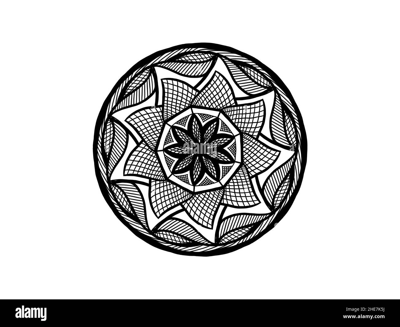 Square ornamental hand drawn Black and White Stock Photos & Images - Alamy