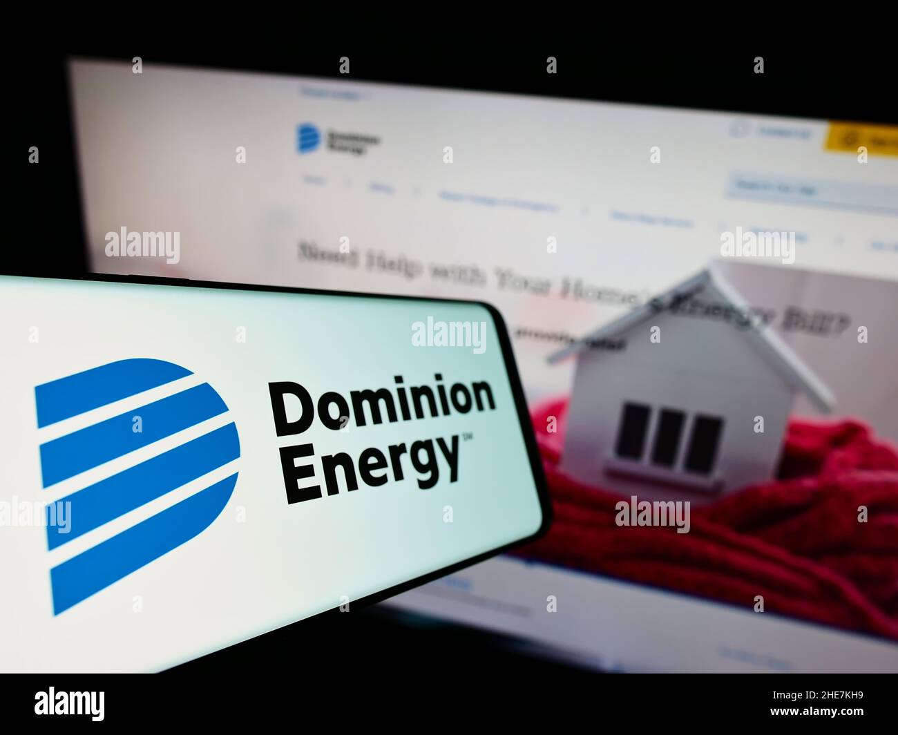Smartphone with logo of US electrcity company Dominion Energy Inc. on ...