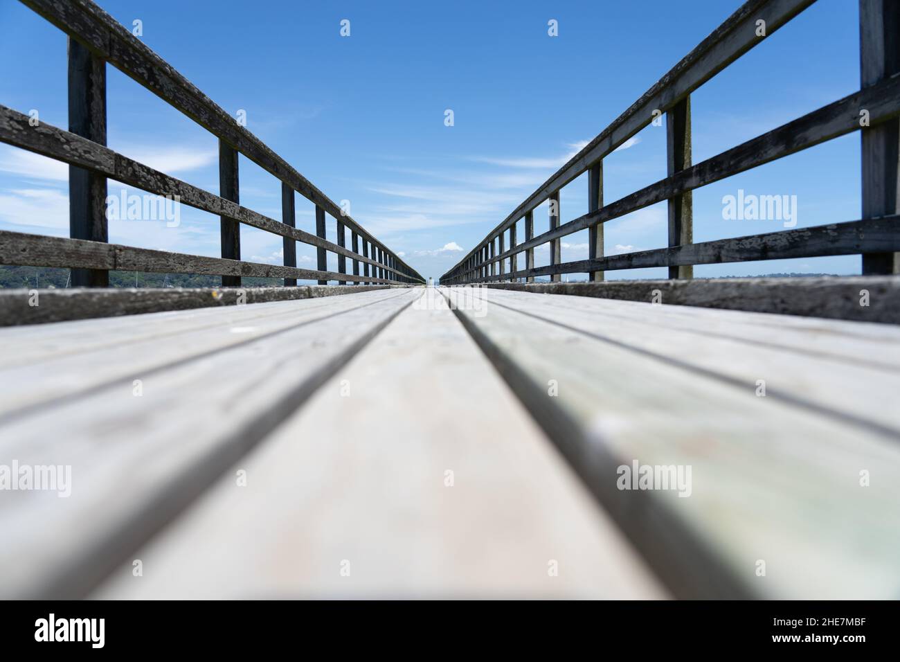Long leading lines of never ending jetty from deck level on Motuihe ...