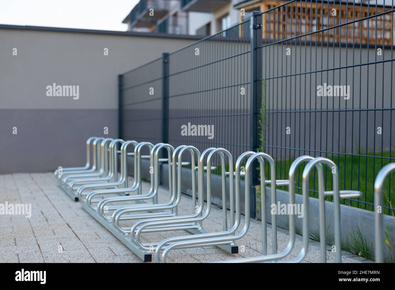 Bike parking stands Stock Photo - Alamy