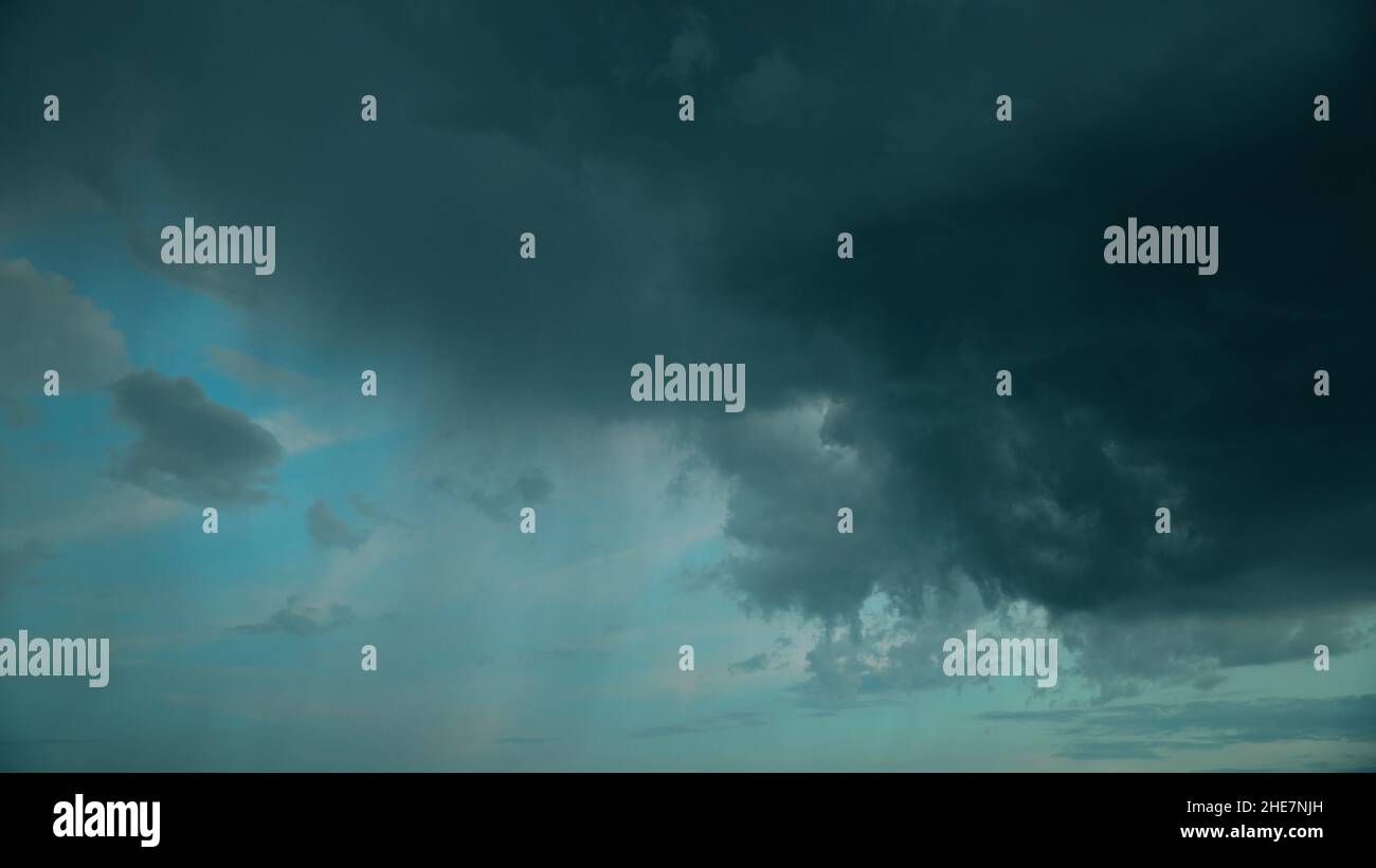 4K Time Lapse Timelapse Night View Blue Cloudy Rainy Sky. Dramatic Sky ...