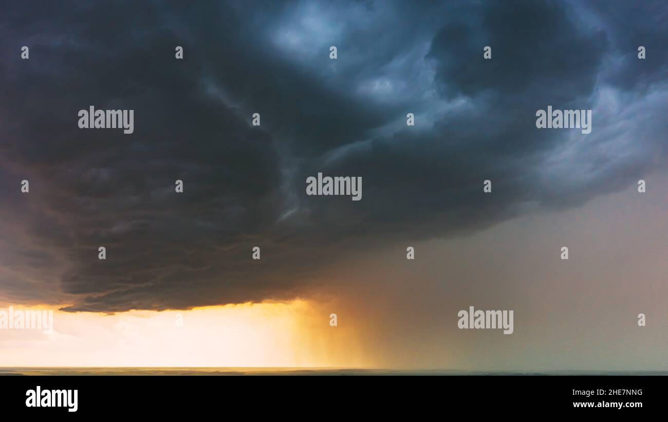 Aerial View Storm Cloudy Rainy Sky. Dramatic Sky With Dark Clouds In ...