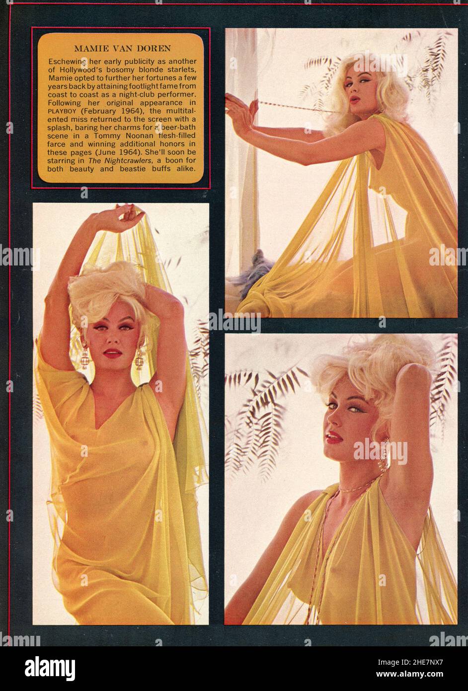 "Playboy" Magazine Portfolio of Sex Stars, Mamie Van Doren, 1960s, USA Stock Photo - Alamy