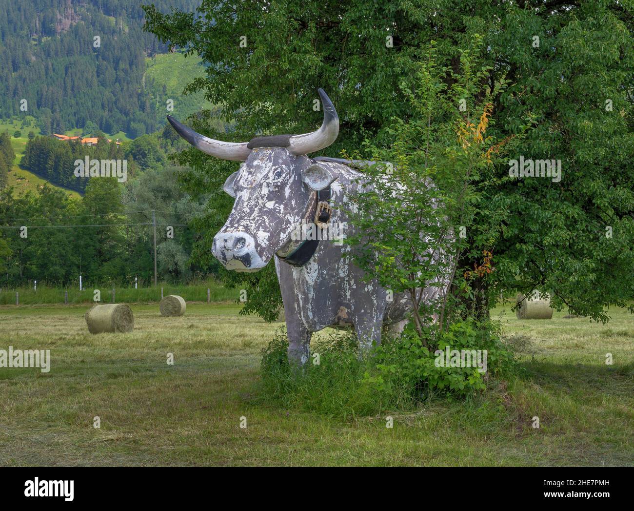 Cow figure at Wertach, Allgäu, Bavaria, Germany Stock Photo - Alamy