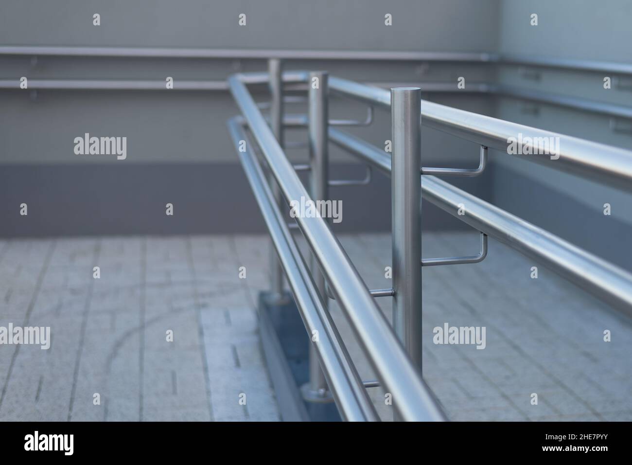 Stainless steel handrail Stock Photo - Alamy