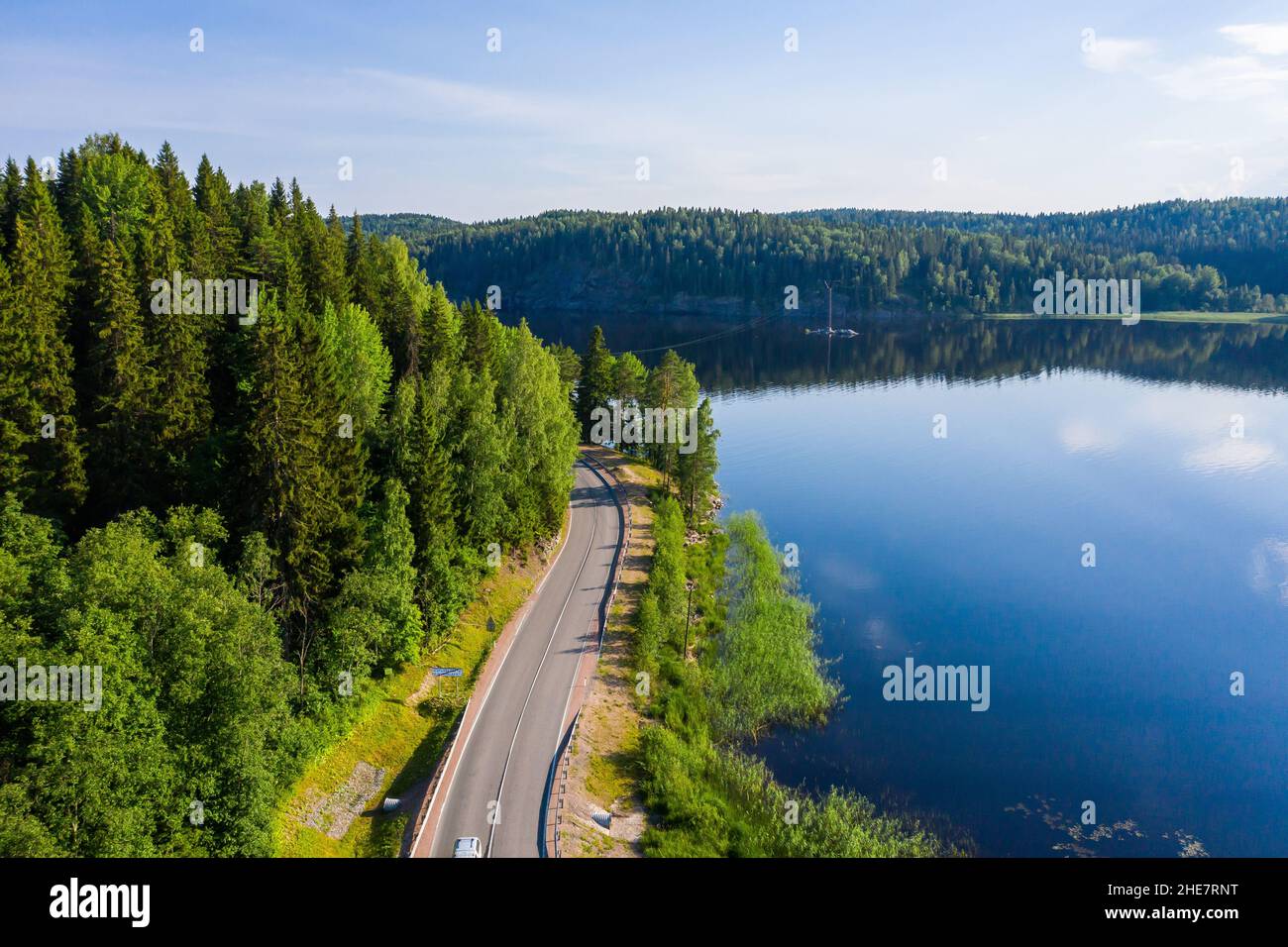 Aerial view of the system of lakes with islands Stock Photo - Alamy