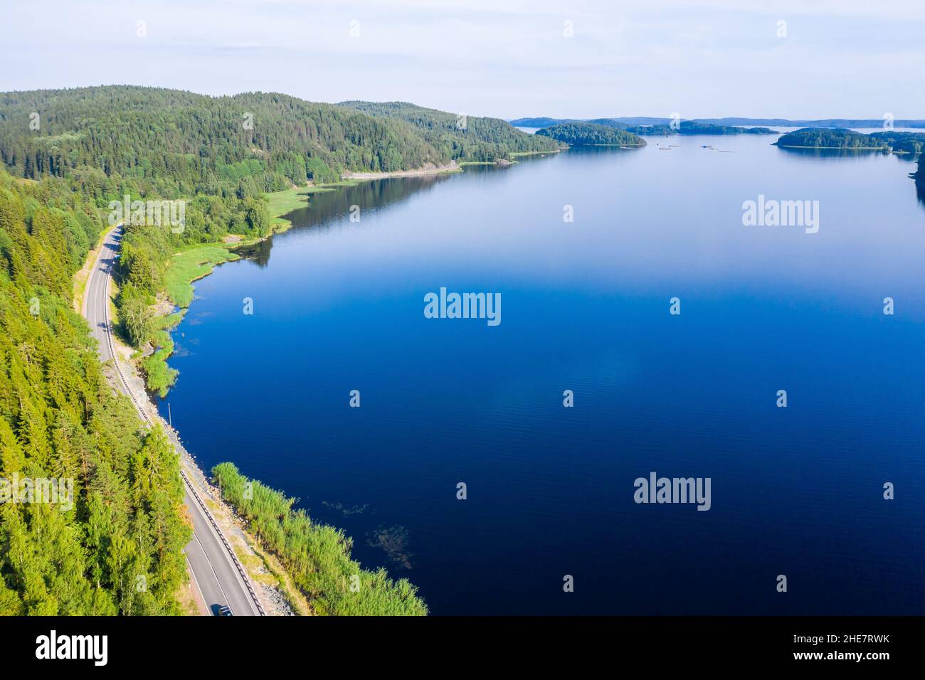 Aerial view of the system of lakes with islands Stock Photo - Alamy