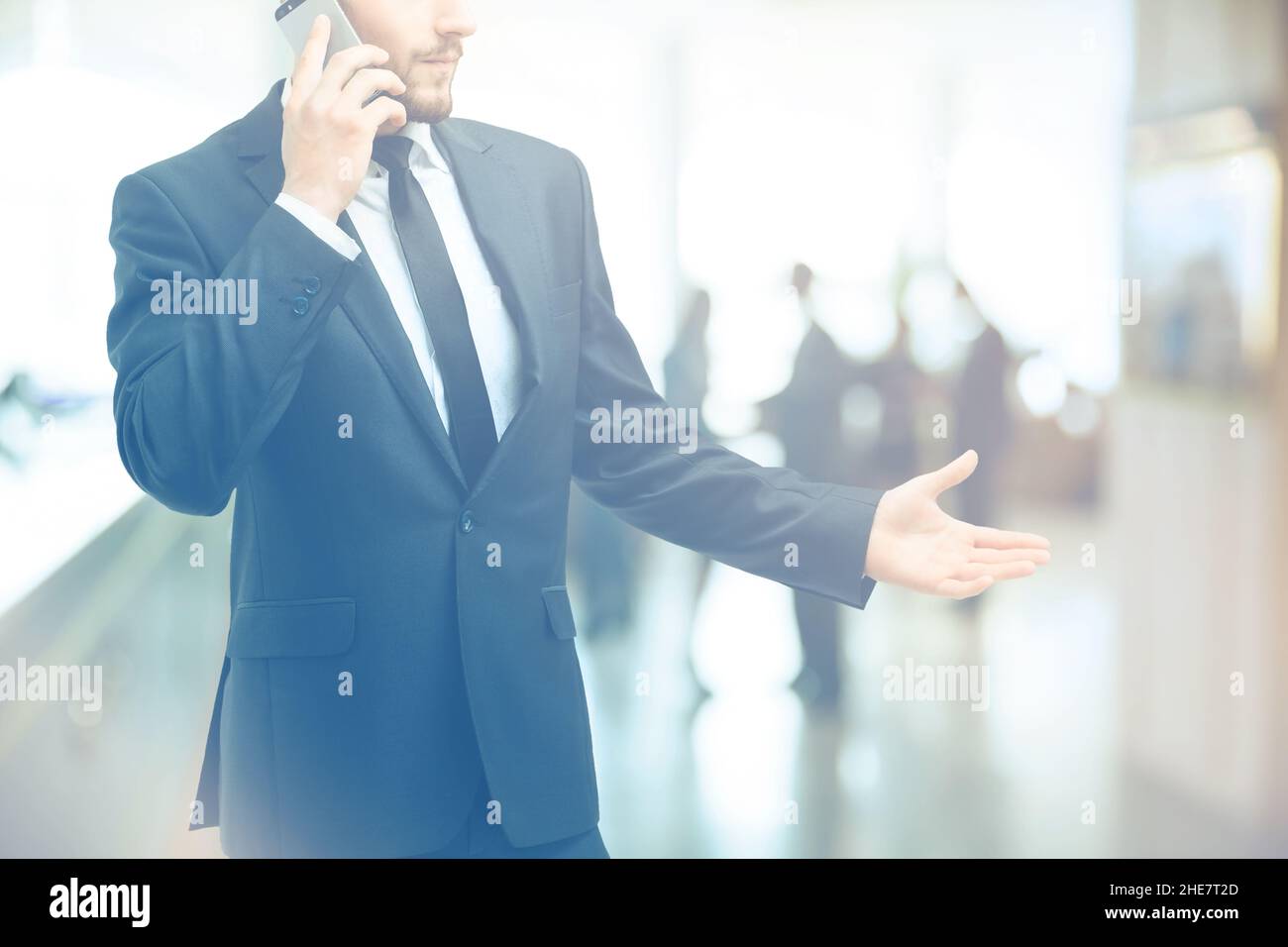 advice over the phone. consultant talking to client on the smartphone ...