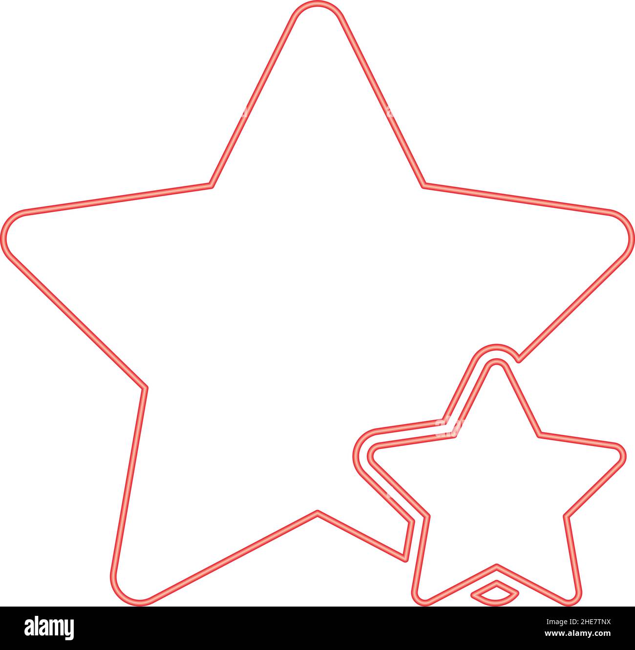 Neon two star best of the best red color vector illustration image flat ...