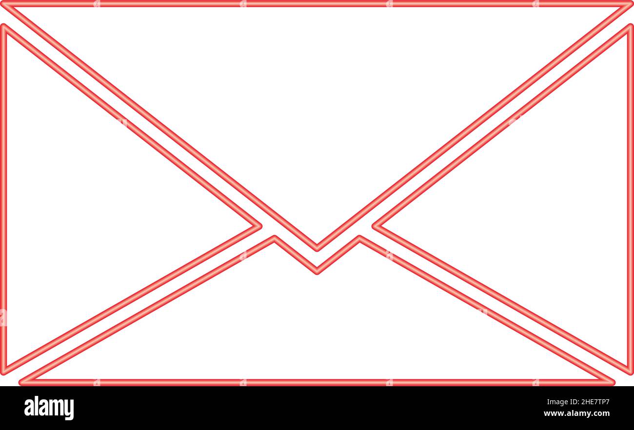 Neon letter red color vector illustration image flat style light Stock ...