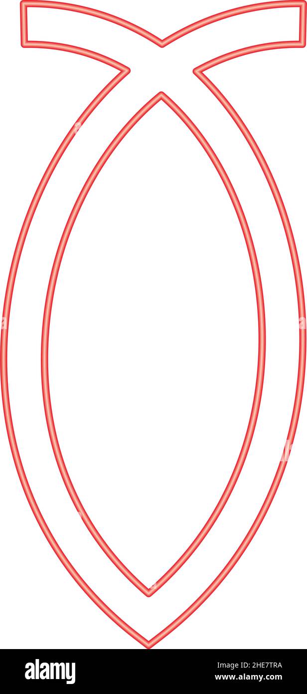 Neon bull symbol red color vector illustration image flat style light ...