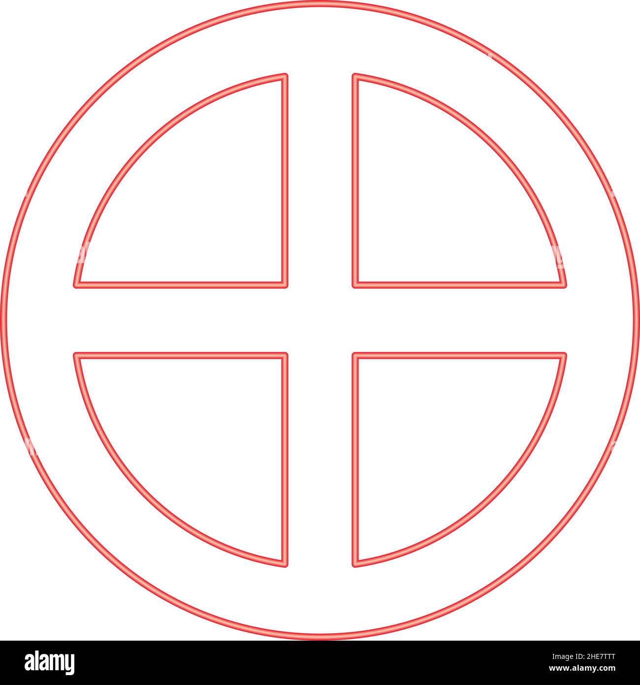 Neon symbol earth red color vector illustration image flat style light ...