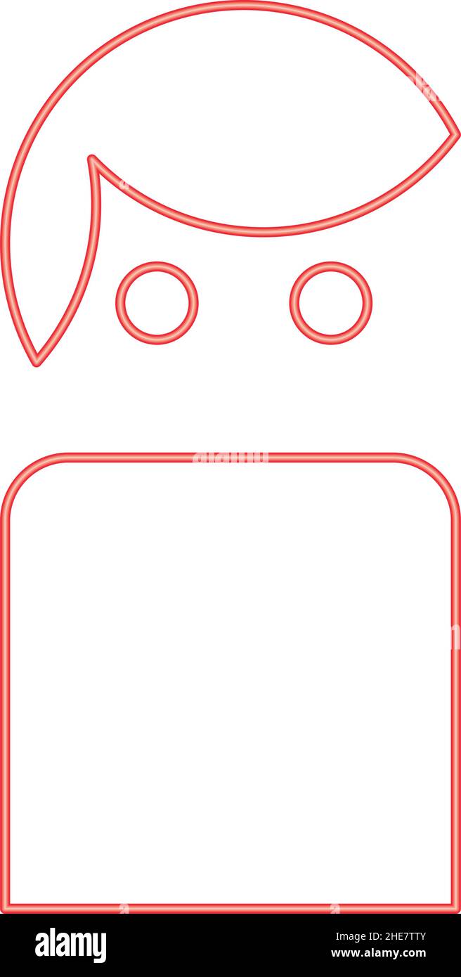 Neon avatar red color vector illustration image flat style light Stock ...