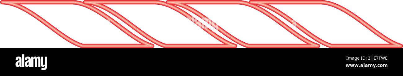 Neon rope red color vector illustration image flat style light Stock ...