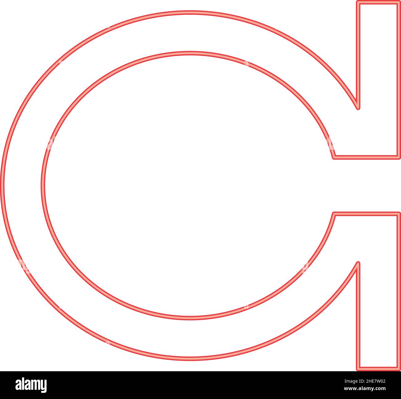 Neon fish symbol red color vector illustration image flat style light ...