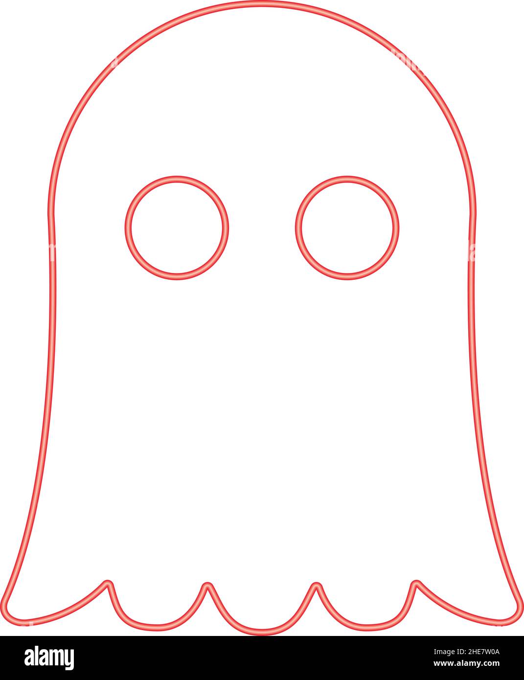 Neon ghost red color vector illustration image flat style light Stock ...