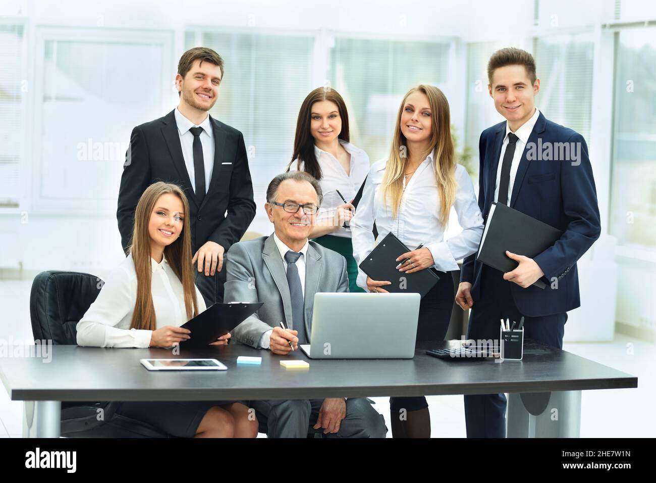 successful businessman and his business team in a modern office Stock ...