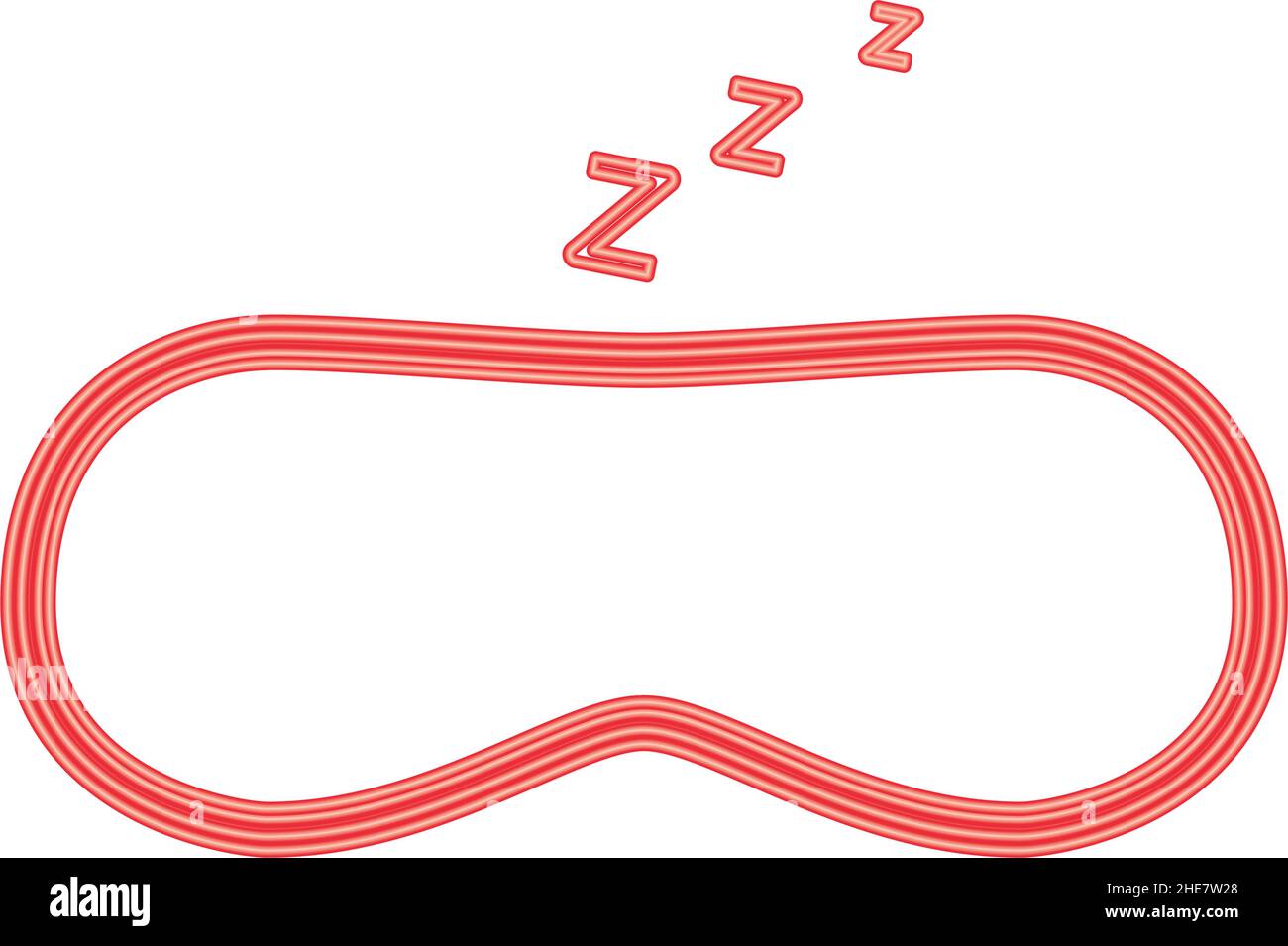 Neon mask for sleep red color vector illustration image flat style ...