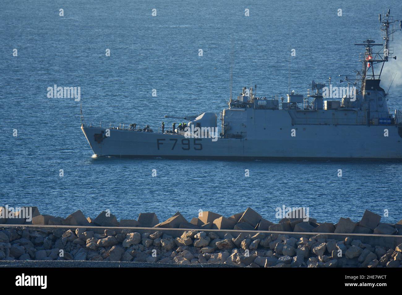 Marseille, France. 07th Jan, 2022. The minesweeper of the French Navy ...