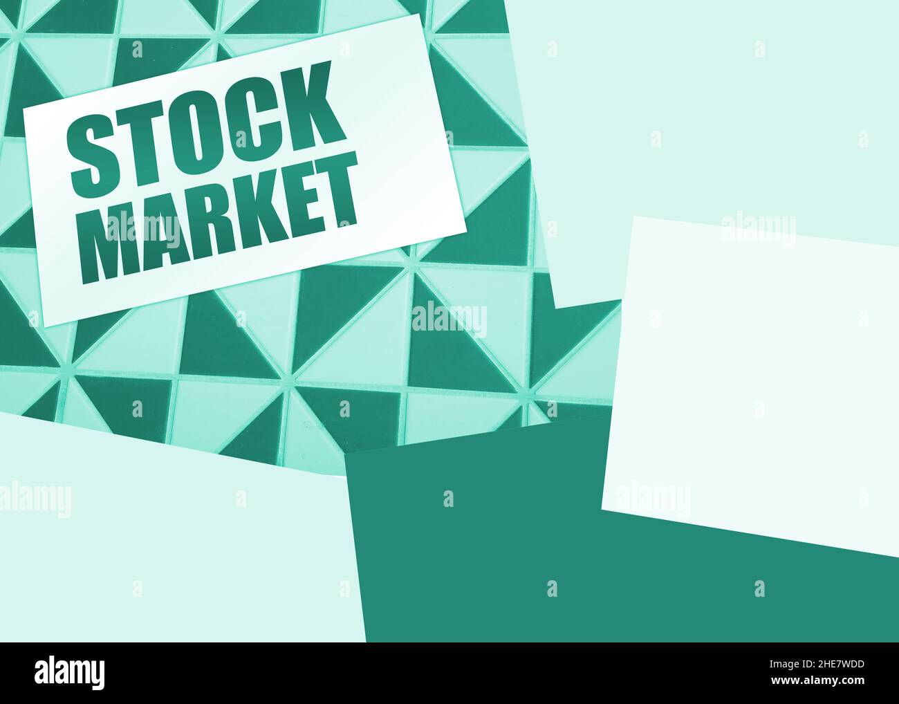 STOCK MARKET words on card on wooden table. Business concept Stock ...