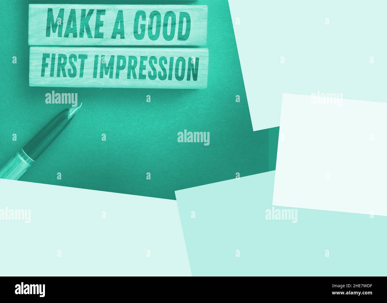 Make a good first impression words on wooden blocks. Human resourses HR ...