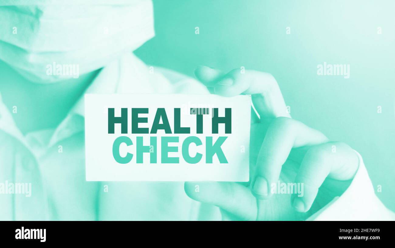 Card with text Health Check and stethoscope, medical concept Stock ...