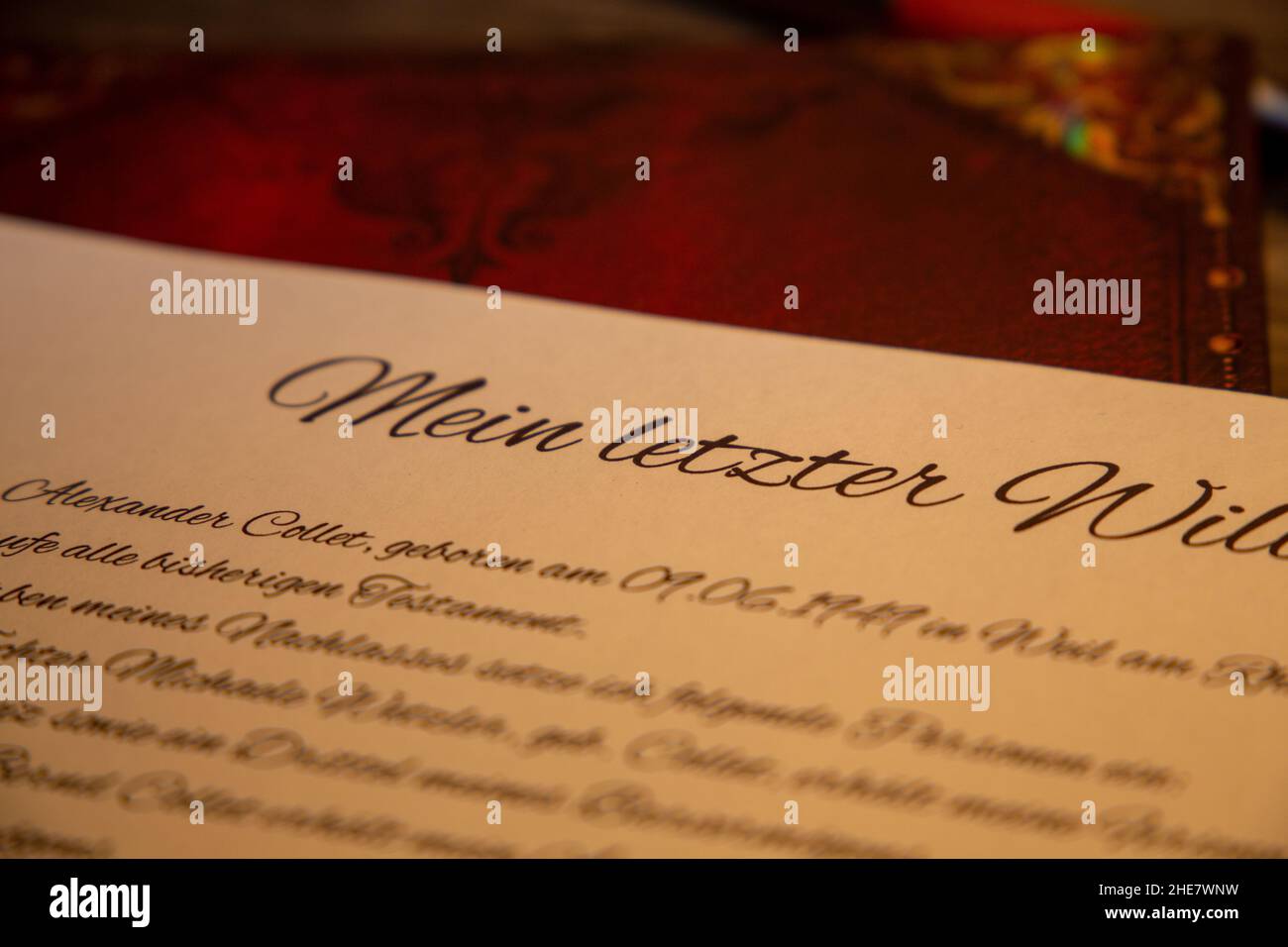 Last will testament on table hi-res stock photography and images - Alamy