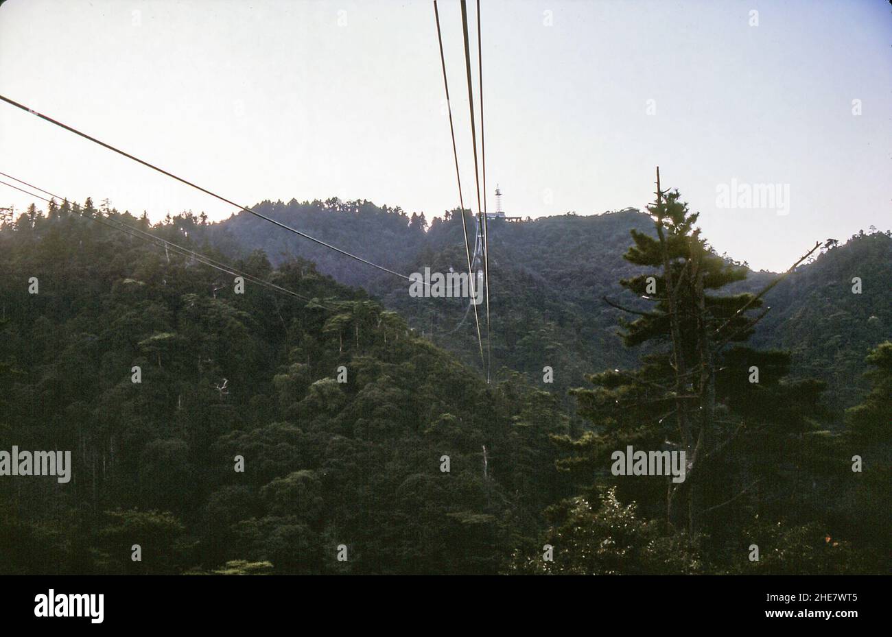 Rokko Arima Ropeway from Mount Rokko, Kobe, Japan, 5th September 1977 ...
