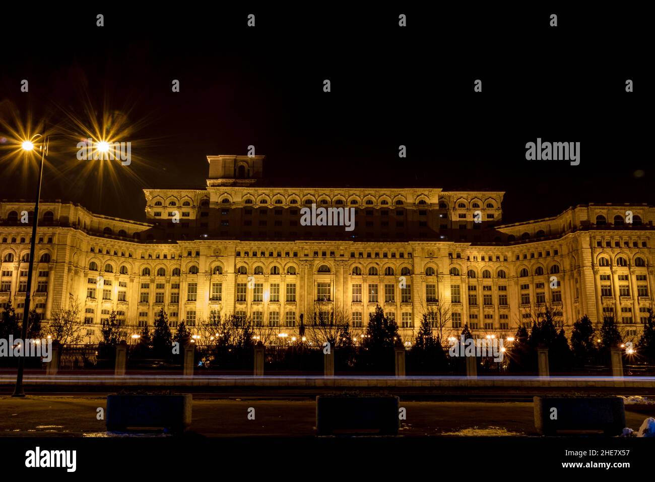 Palace of Parliament at night time, Bucharest, Romania Stock Photo - Alamy