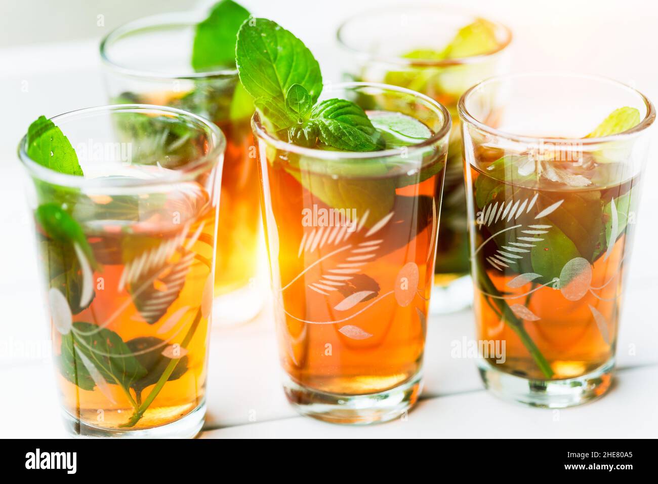 Glass with mint leaves hi-res stock photography and images - Alamy