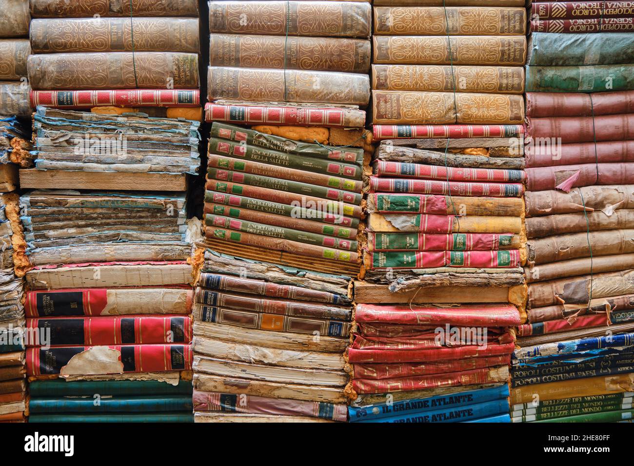 Old weathered books background and natural texture Stock Photo - Alamy