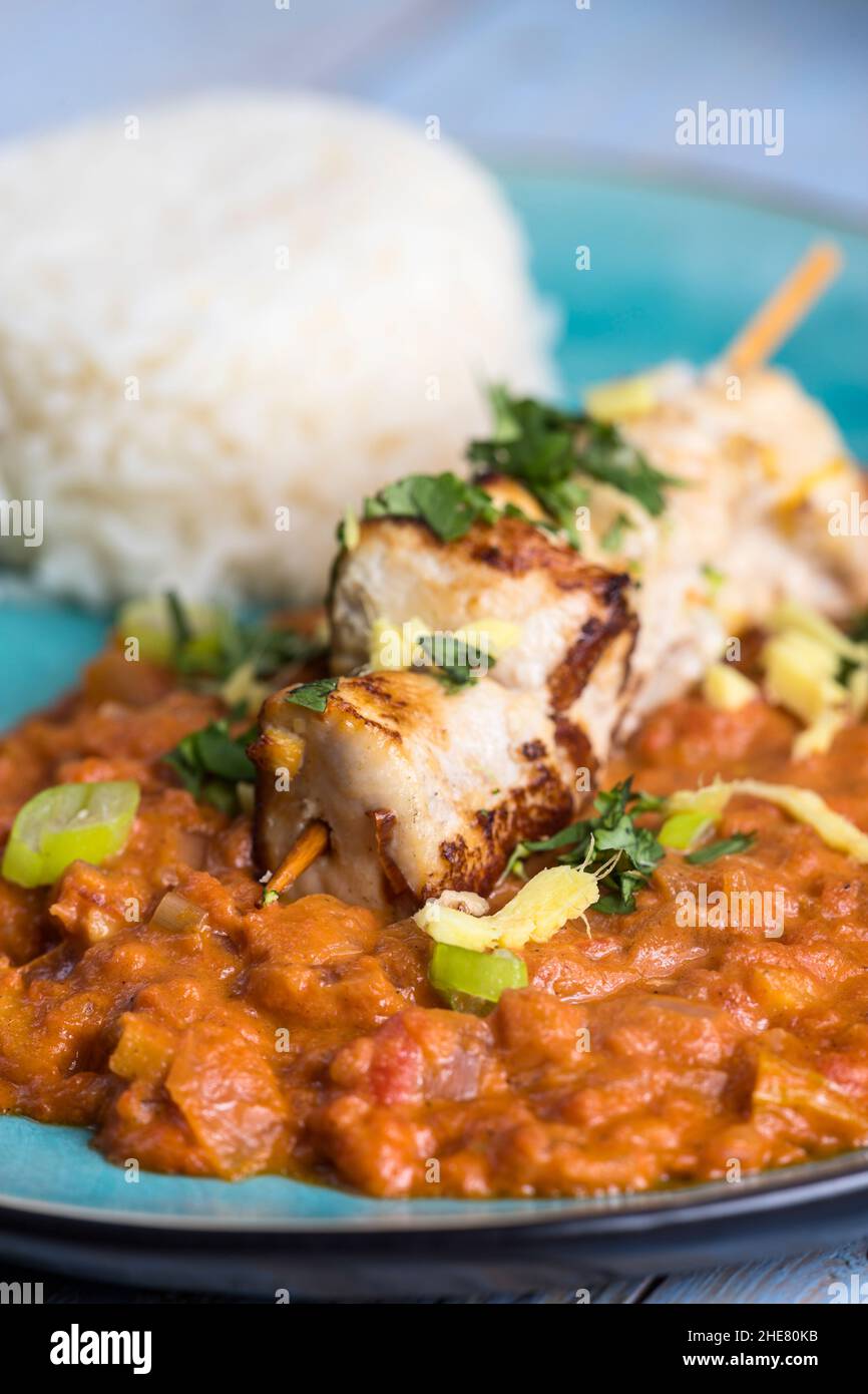 chicken curry with basmati rice Stock Photo - Alamy