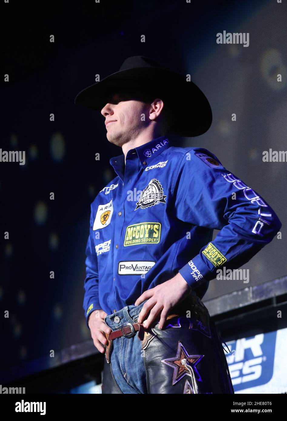 Bull Rider Mason Taylor at the 2022 PBR Unleash The Beast Event ...